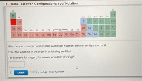 EXERCISE Electron Configurations Spdf StudyX