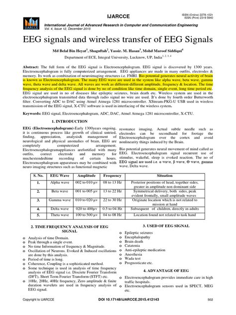 Eeg Signals And Wireless Transfer Of Eeg Pdf