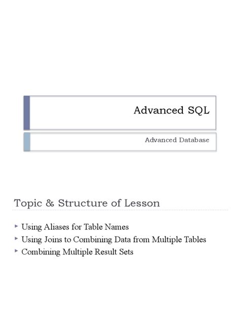 lesson02 advanced sql join pdf table database software
