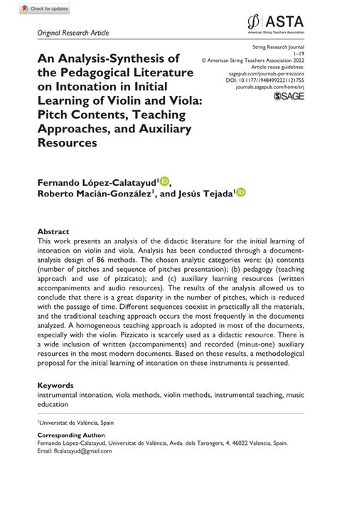 Pdf An Analysis Synthesis Of The Pedagogical Literature On Intonation In Initial Learning Of