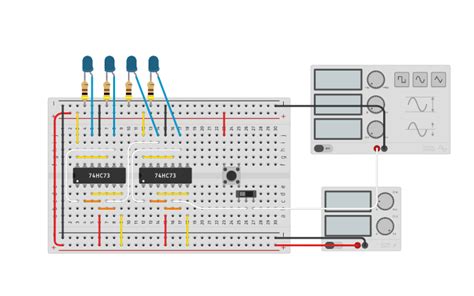 Circuit Design 4 Bit Asynchronous Tinkercad