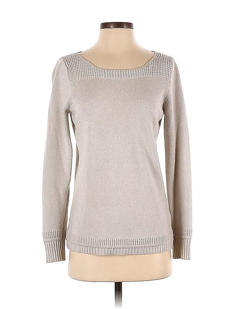 Benedetta Color Block Solid Gray Silver Pullover Sweater Size M 79