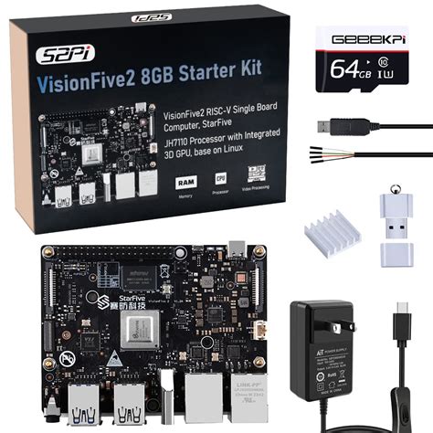 geeekpi visionfive 2 quad core risc v dev board with an integrated 3d