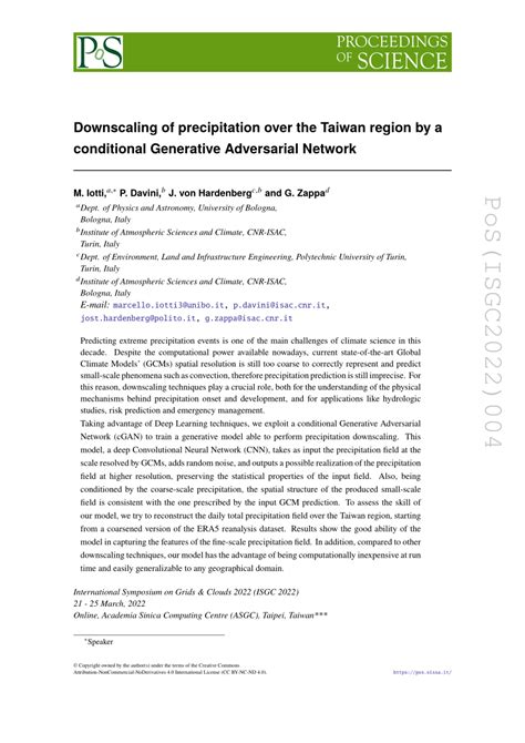 Pdf Downscaling Of Precipitation Over The Taiwan Region By A