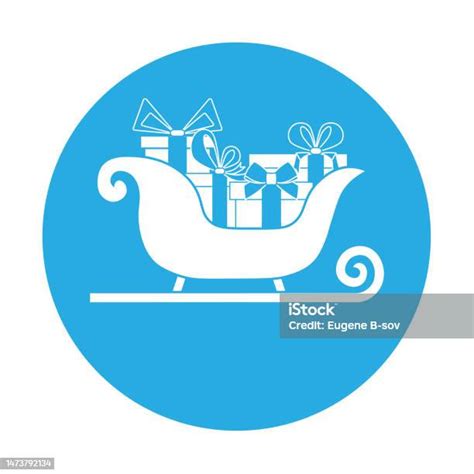 크리스마스 휴일에 대 한 산타 클로스의 크리스마스 썰매의 간단한 그림 12월에 대한 스톡 벡터 아트 및 기타 이미지 12월 가득 찬 계절 Istock