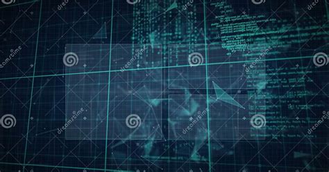 Image Of Interface With Round Scanner Data Processing And Microprocessor Connections Stock
