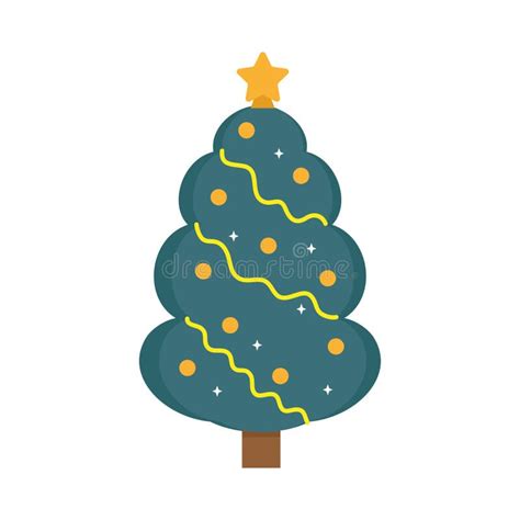 Christmas Tree With Decorations Stock Vector Illustration Of Vector