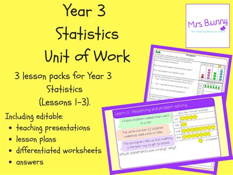 Year 3 Statistics Unit Pack Teaching Resources
