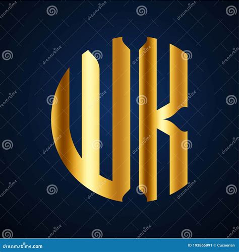 Initials W K Circular Shape And Elegant Gold Color Stock Vector Illustration Of Creative Idea