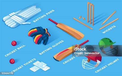 고립 된 크리켓 항목 또는 공 스포츠 장비의 집합입니다 나무 그루터기와 개찰구 헬멧과 패드 장갑과 티켓 박쥐와 컵 트로피 배트맨 또는 타자 골키퍼와 볼러 아이콘 게임 스포츠