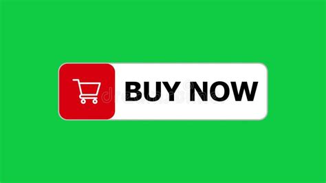 Green Screen Animation Of Buy Now Push Button With Pointer Simple