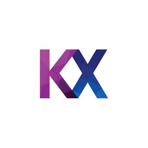 Premium Vector Polygonal Alphabet Letters Logo Kx Monogram Purple Blue Color Vector Eps