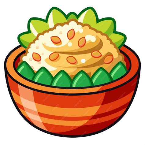 Fried Rice Clipart Cartoon Style Vector Illustration Premium Ai