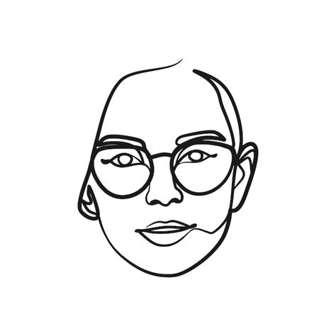 Premium Vector Continuous One Line Art Woman Wearing Sunglasses