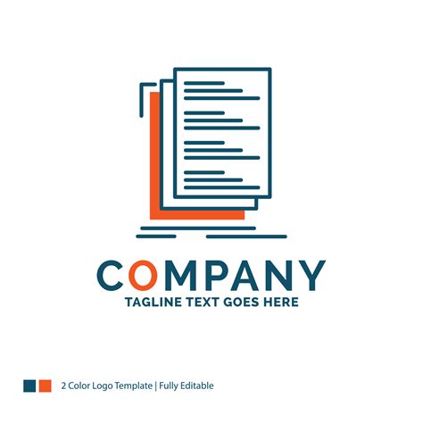Code Coding Compile Files List Logo Design Blue And Orange Brand