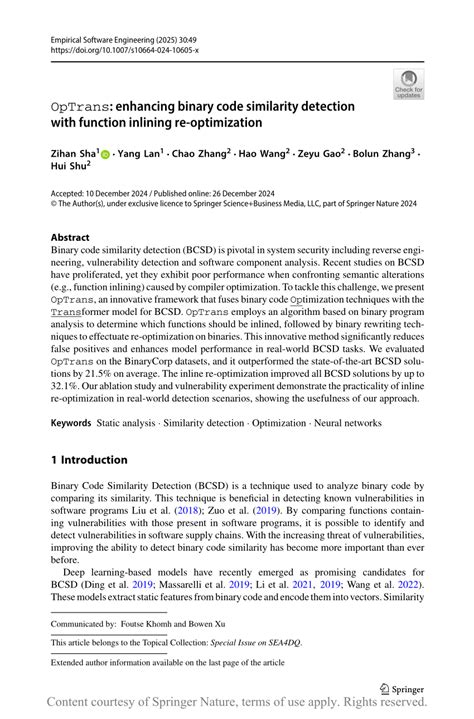 Optrans Enhancing Binary Code Similarity Detection With Function