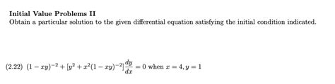 solved initial value problems iiobtain a particular solution
