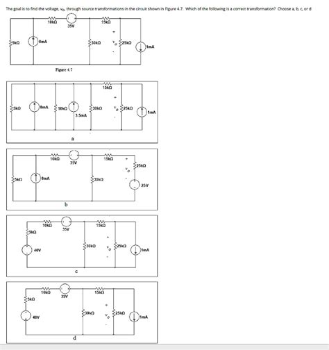 SOLVED The Goal Is To Find The Voltage Vo Through Source Transformations In The Circuit Shown