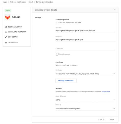 example saml config · saml sso · group · user · help · gitlab