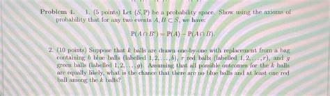 Solved Problem 4 1 5 Points Let S P Be A Probability Chegg Com