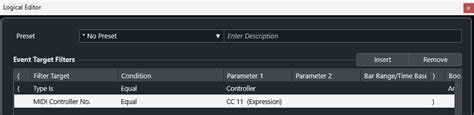 Logical Editor Select Midi CC Not Working Cubase Steinberg Forums