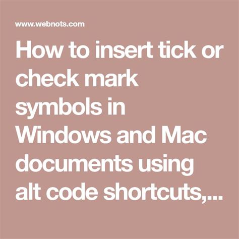 How To Type Check Mark Symbol In Windows And Mac WebNots Keyboard Symbols Symbols Windows