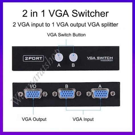 Switcher Selector Box VGA Port Vga เขา ออก ออก ออก จอ