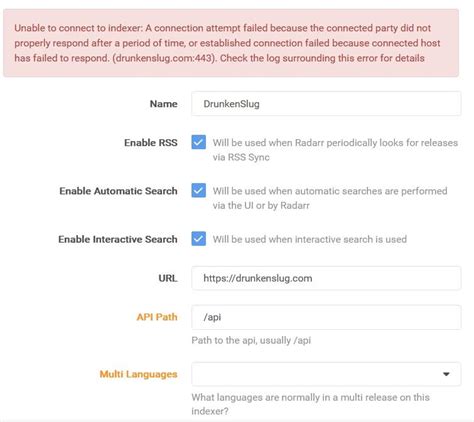 Unable To Connect Radarr With Ds R Usenet