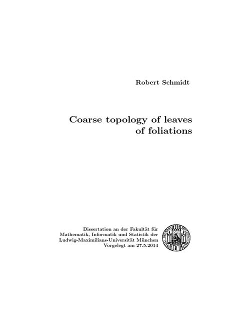 Coarse Topology Of Leaves Of Foliations Pdf Manifold Geometry