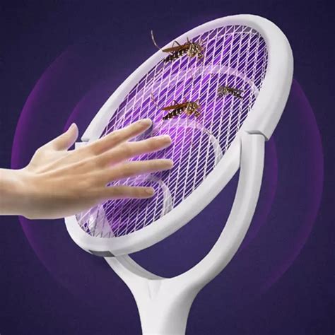 Rotating Head Rechargeable Fly Swatter Electric Fly Swatter Racket Bug Zapper H Eur 29 99