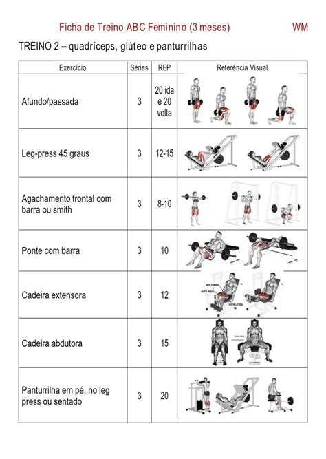 Treino Abc Feminino Academia Treino Pra Glúten Treino Inferiores