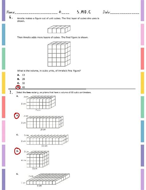 5th Grade Tcap Practice Questions Answer Key 5mdc Tpt