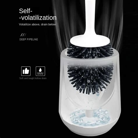 Badu Bg Баня Черна четка за тоалетна Мека Tpr силиконова глава на четката Без мъртви ъгли