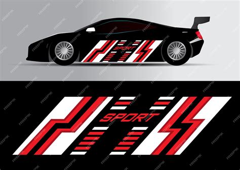 스포츠 자동차 데칼 줄무늬 자동차 튜닝 스티커 속도 경주 줄무늬 전송 P132에 대한 빨간색 표시 프리미엄 벡터