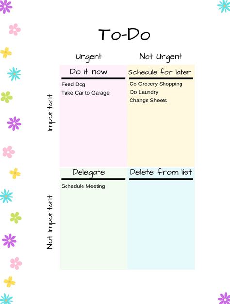 Editable Hp Classic Priority Matrix Printable Insert Flowers Etsy