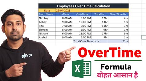 How To Calculate Employee Overtime Hours In Microsoft Excel Overtime Calculation Formula In