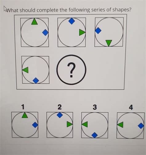 solved hwhat should complete the following series of shapes