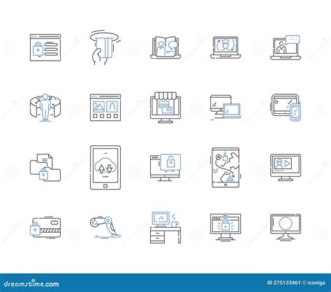 Gadjets Icons Line Symbols Web Signs Vector Set Isolated Illustration