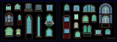 118 Arch Window Cad Blocks Elevation Design Free Download