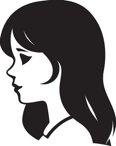 Enigmatic Elegance Vector Girl Illustration In Black And Whitenoir Narrative Black And White