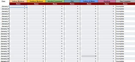 75 Hard Excel Google Sheet Daily Tracker Etsy