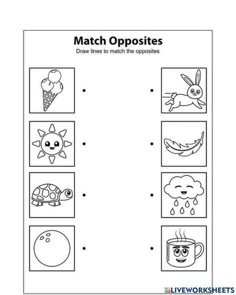 Opposites Worksheets Match The Opposites These Are Lets Color The