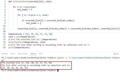 Python Program For Selection Sort