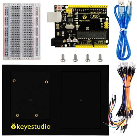 Keyestudio R Board Holes Transparent Breadboard Chassis Jumper Wires Cm USB Cable