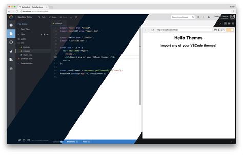 Introducing Themes Codesandbox