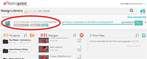 Upload And Import Your 3d Designs Stls Gcodes And X3g Files Knowledge
