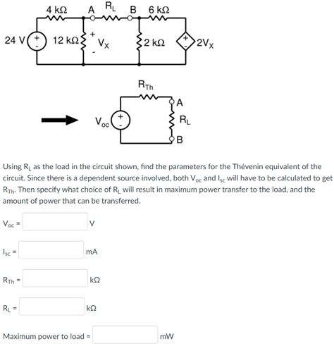 Solved Using RL As The Load In The Circuit Shown Find The Chegg Com