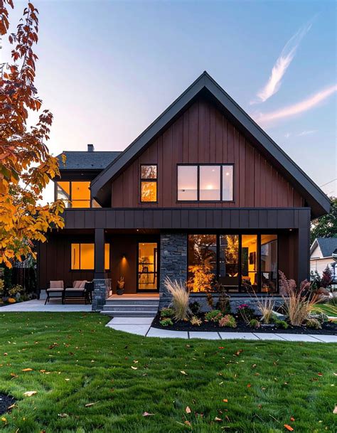 Gray And Dark Brown House