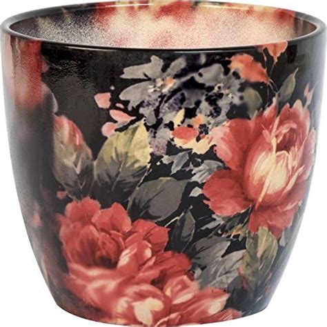 Ivyline Fcm1416 16 Cm Floral Crimson Monza Planter Black Uk