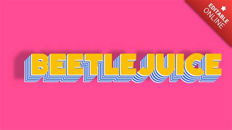 Beetlejuice Yellow Blue 3d Text Effect Generator